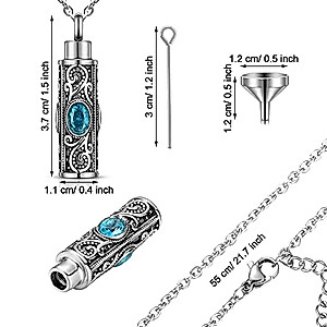 2 Pieces Crystal Cremation Urn Necklace for Ashes Cremation Urn Pendant Cremation Jewelry with Storage Bags for Human Stainless Steel Memorial Keepsake Pendant Charm Ashes Jewelry (Purple, Blue)