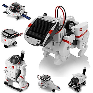 Solar Robot Toys 6 in 1 STEM Learning Kits Educational Space Moon Exploration Fleet Building Experiment Toys DIY Solar Power Science Gift for Kids Aged 8-12