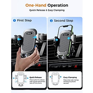 Anwas Car Phone Holder Mount [Big Phone & Thick Case Friendly ] Universal Air Vent Car Mount, Hands Free Cell Phone Holder for Car Compatible with All iPhones & Android Smartphones