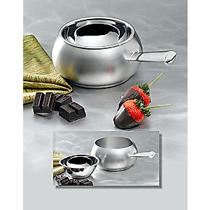 Bon Chef 5150SS Stainless Steel Induction Bottom Fondue Pot with Tapered Handle, 6" Diameter x 4" Height