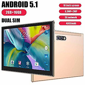 HD Tablet, WiFi Bluetooth Android Voice Call Game Tablet,10 Inch IPS Display Screen,WiFi,2GB RAM+16GB ROM,4000mAh,Android 5.1 System, Gift for Family (Gold)