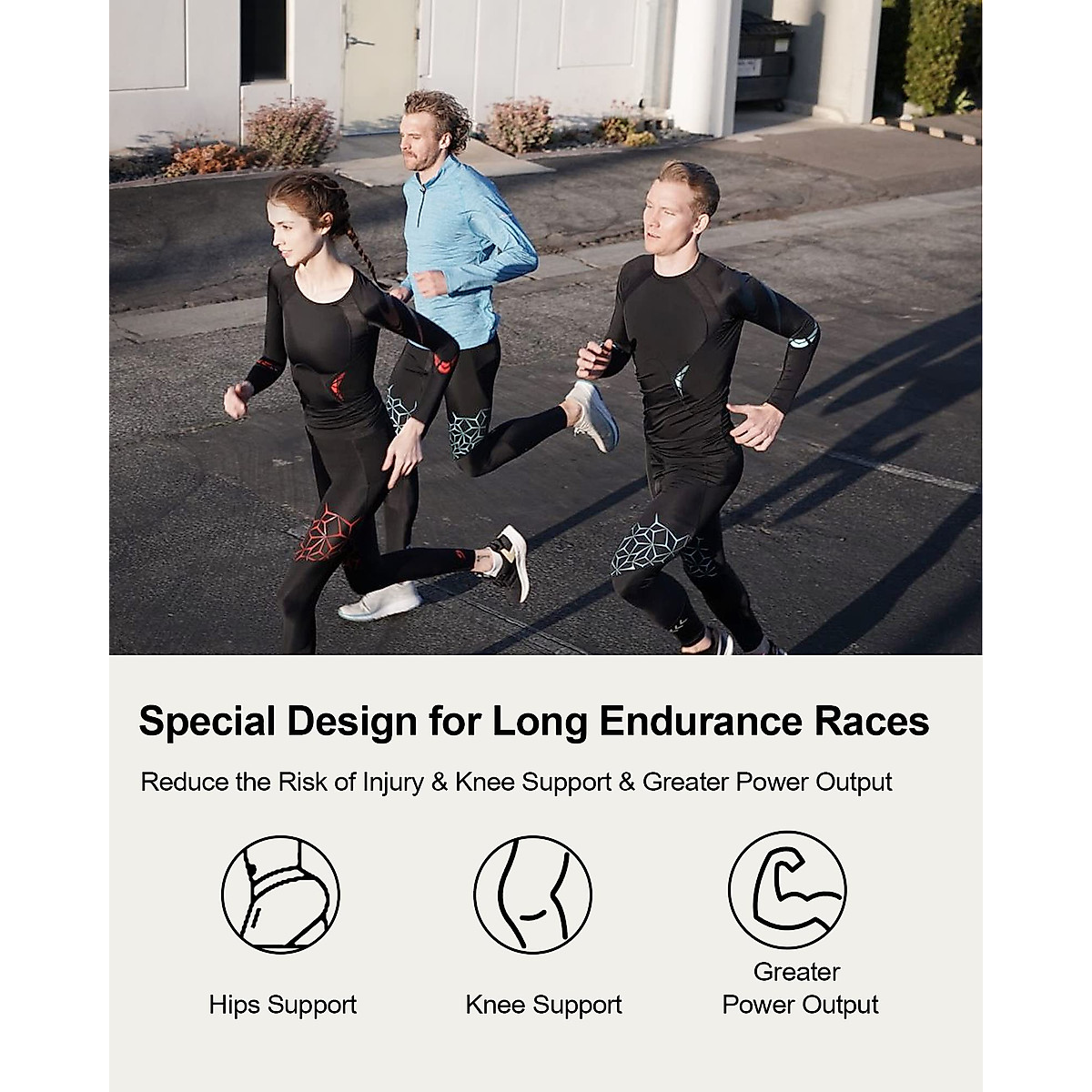 SUMARPO Compression Pants Men, Strong Power Recovery Compression Tights, Quick Dry Endurance Athletic Leggings for Knee Support, Running Marathon Triathlon