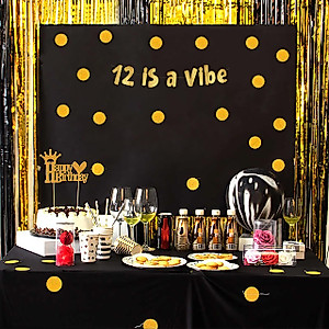 12 is a Vibe Gold Glitter Banner - 12th Birthday Party Supplies, Ideas, Gifts and Decorations