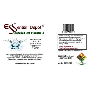 Propylene Glycol - USP - Kosher - Food Grade - USP - Kosher - 8 lb 9 oz net wt in a 1 Gallon Safety Sealed HDPE Container with resealable Cap