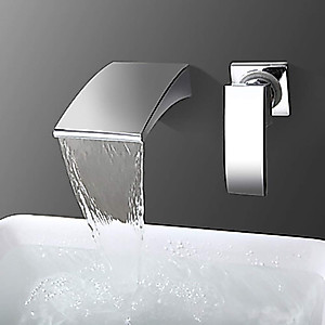 High end Bathtub Faucet - Modern Chrome Wall-Mounted Ceramic Valve Bathtub Shower Faucet/Single Handle Two Holes Pretty Suitable for Kitchen Bathroom Sink