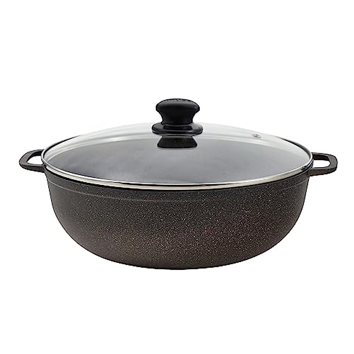 IMUSA 3.5 Quart Nonstick Fuzion Caldero with Tempered Glass Lid