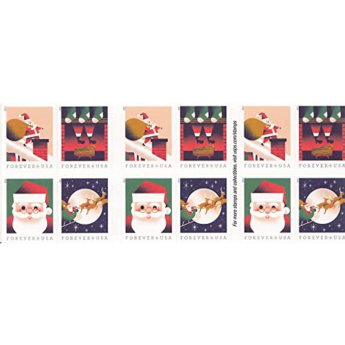 USPS A Visit from St Nick Book of 20 Forever First Class Postage Stamps (2 Booklets (40 Stamps))