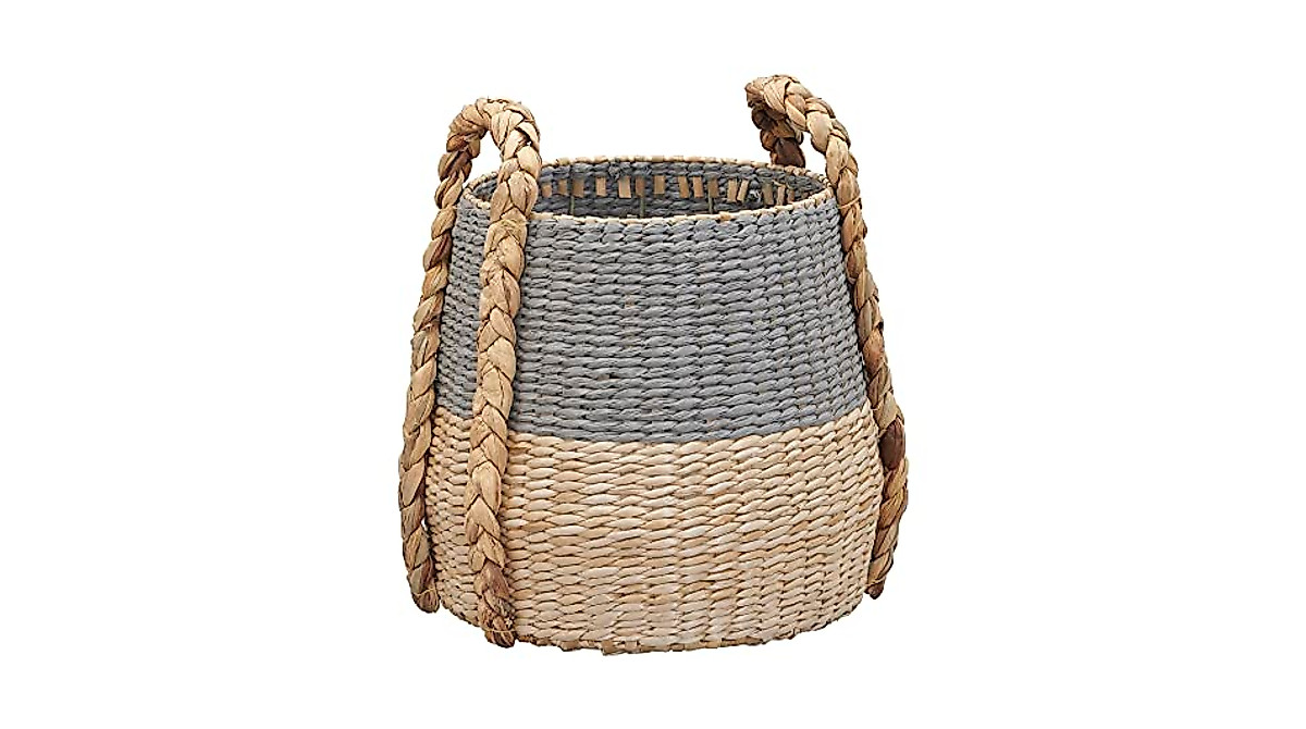 Household Essentials Natural & Gray Cattail Terra Basket | Stylish Storage