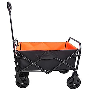 HJRTFLXC Folding cart That Does not Need to be Assembled Station Wagon, Grocery cart (Orange+Black Mini cart) (Black+Orange Mini cart)