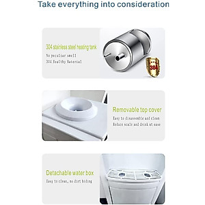 Top Loading Water Cooler Dispenser, Hot & Cold Water Cooler Dispenser with Child Safety Lock & Storage Cabinet for Homes, Kitchens, Offices, Dorms Use, Holds 3 or 5 Gallon Bottles, White