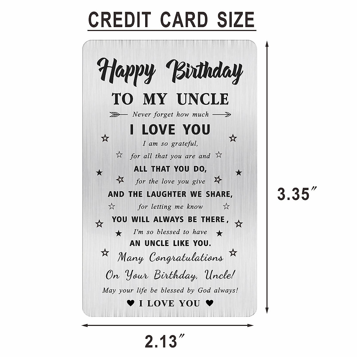 Alotozo Uncle Birthday Card, Happy Birthday Gifts to My Uncle, Bday Engraved Wallet Card Inserts for Uncle