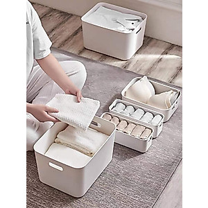 Amyup Set Of 8 Plastic Storage Bins,Versatile Kitchen Pantry Organization and Storage,for Plastic Storage Container Under Bed,Under Sink Bathroom Organizer (8 Pack, White)