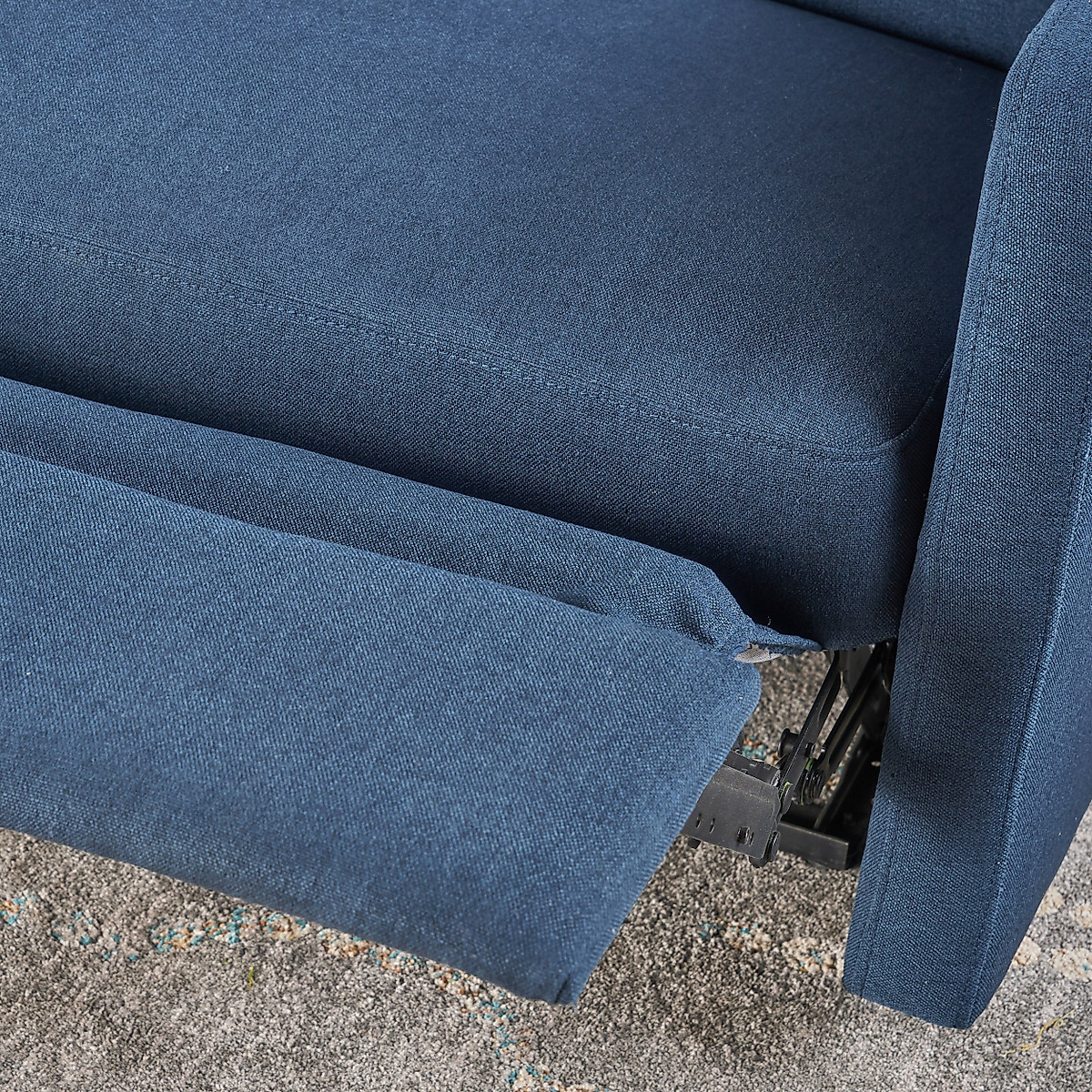 Christopher Knight Home GDFStudio Hana Plush Cushion Tufted Back Loveseat Recliner (Fabric/Navy Blue)., 37D x 46.5W x 40H in