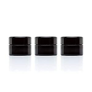 Infinity Jars 10 ml (.34 fl oz) Black Ultraviolet Glass Screw Top Jar 3-Pack