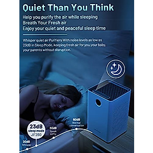 Jafända Air Purifiers for Allergies Home Large Room 1190ft² H13 True HEPA Filter, Dimmable Night Light and Activated Carbon Remove 99.97% Dust Smoke Odor Pollen Pets Hair Dander,Quiet Sleep Mode 23dB