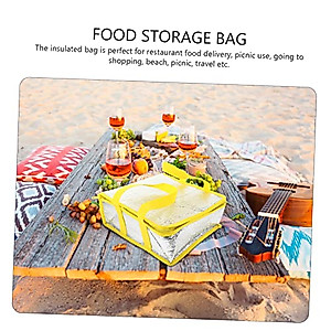 SOLUSTRE 10pcs Pizza Cooler Bag Car Decor Portable Ice Pack Cooler for Car Insulated Grocery Bags Car Insulated Bag Cake Decorating Non-woven Fabric Handle Food Bag Food Warmer Grocery Bag
