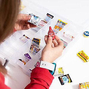 MYMOON HOME Plastic Toy Storage Case Compatible with Mini Brands Collector Toys, Shopkins, Real Littles, and LOL Surprise Series 1, 2, 3, 4, Collectible Compartments for Miniatures, Travel Friendly