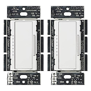Lutron Maestro LED+ Dimmer Switch for Dimmable LED, Halogen and Incandescent Bulbs, 150W/Single-Pole or Multi-Location, MACL-153M-WH, White (2-Pack)