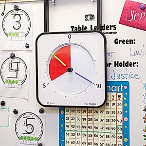 TIME TIMER MAX - Extra-Large 17" Visual Analog Timer, 8-Duration Settings, Interchangeable Faces, Optional Alert, No Loud Ticking - for Kids Classroom Homeschooling and Teacher Tool (Black)