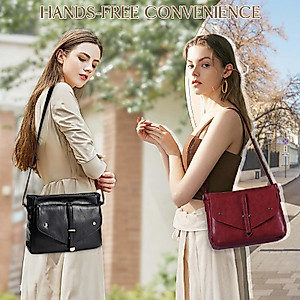 VASCHY Crossbody Bags for Women, Soft PU Leather Water Resistant Crossbody Purse Handbags Shoulder Bags Black