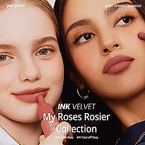 Peripera Ink the Velvet Lip Tint - High Pigment Color, Longwear, Weightless, Not Animal Tested, Gluten-Free, Paraben-Free (041 COOL OFF ROSY)