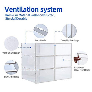 XZLGUJI 1 Pack Shoe Storage Box-Multi-function Storage Bins,Clear Plastic Stackable Shoe Organizer for Closet ,Drop Front Shoe Box. (white (1 Pack))