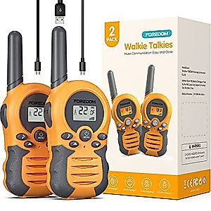 FOREDOM FD688 Rechargeable Walkie Talkies for Kids Long Range with Flashlight, 2 Pack