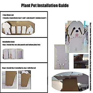 VanFty Dog Planter Boxer Shape Animal Flower Pot Large Dog planters Outdoor Decorations Lovely Gift Desk Storage Box Flowerpot Plant Container Frame for Indoor and Outdoor use