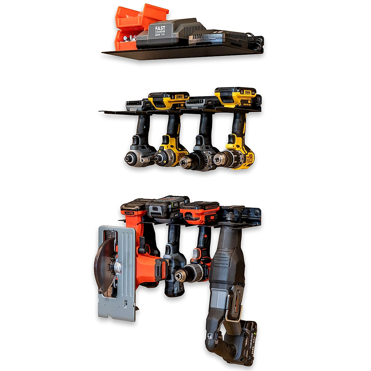 StoreYourBoard Power Tool Organizer Kit, Holds Drills and Power Tools, Shelf, Wall Mount Garage Storage Rack