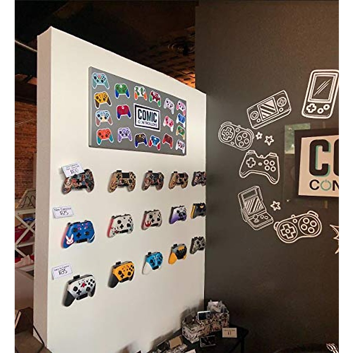 3DLASERSLAB Damage-Free Controller Wall Mount Display for Xbox One, Microsoft, Easy Install, 3M Command Strip Included (Silver, 4)