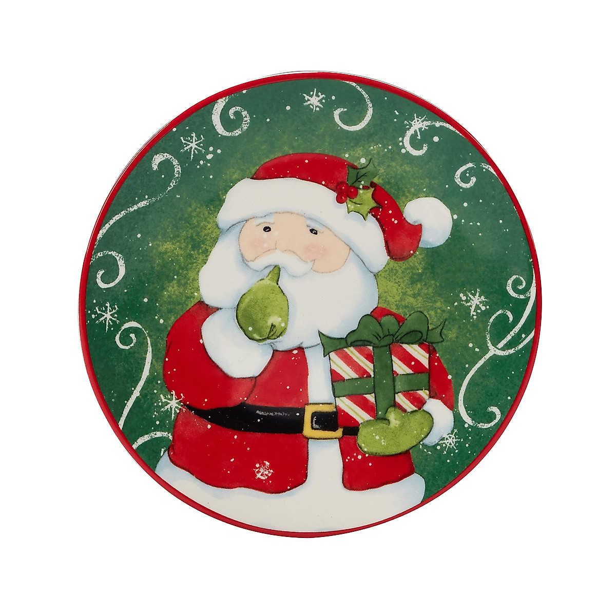 Certified International Holiday Magic Santa 6" Canape/Luncheon/Snack Plates, Set of 4