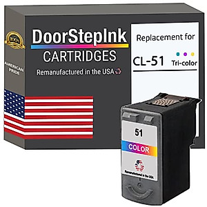 DoorStepInk Remanufactured in The USA Ink Cartridge Replacements for Canon CL-51 Color for Canon Pixma MP150 MP160-MFP MP180-MFP MP450 MP460-MFP MX300 MX310