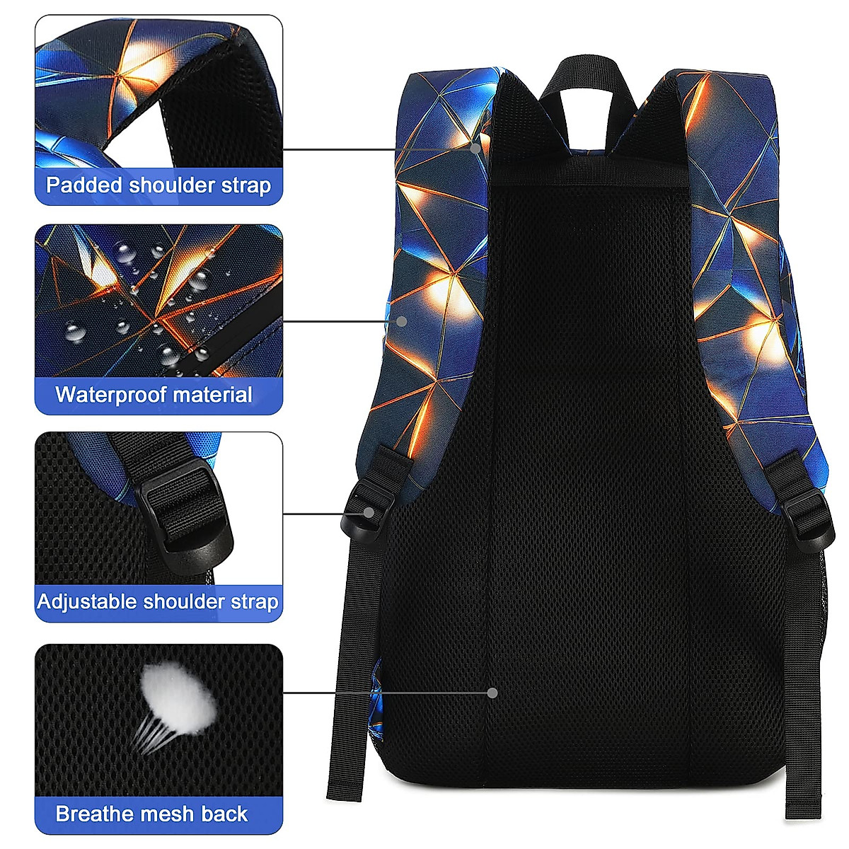 School Backpacks for Boys Girls Bookbag Teens Backpack Set with Shoulder Bag and Pencil Case (Red 1)