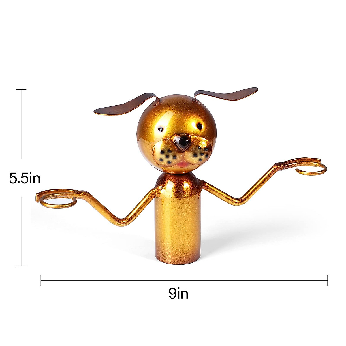 Drincarier Dog Decor Wine Glass and Bottle Holder Tabletop Wine Racks Shelf Metal Home Decor Wine Decor,Hold 1 Wine Bottle and 2 Glasses (Dog Wine Glass Holder)………