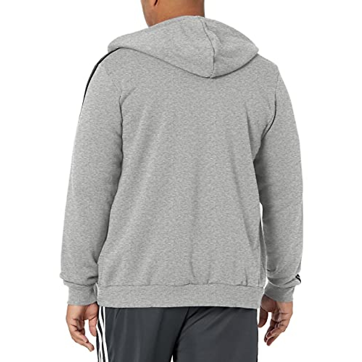 adidas Men's Size Essentials Fleece 3-Stripes Full-Zip Hoodie, Medium Grey Heather, XX-Large/Tall