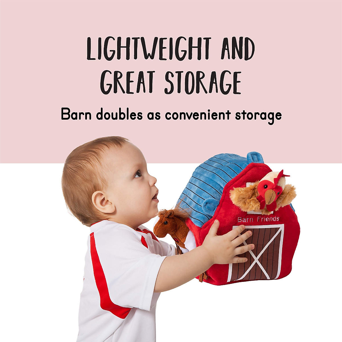 Plush Creations Talking Plush Farm Animals for Toddlers with A Plush Barn House Carrier, Animal Farm Set Includes 4 Soft Cuddly Plush Stuffed Animals, A Plush Cow Plush Horse Plush Lamb Plush Rooster