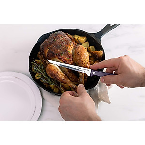 Ginsu Kiso 14-Piece Purple Knife Set with Black Block - Dishwasher Safe and Always Sharp