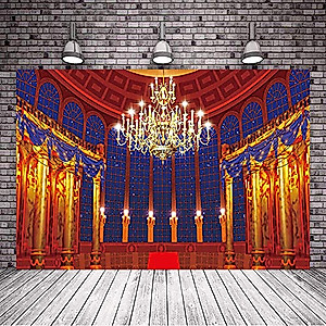 VIDMOT Ballroom Backdrop for Photography Beast's Palace Background for Girl Princess Belle Party 7x5ft Magnificent Castle Background Christmas Decor Photo Backdrops Photo Booth Studio Props ZYVV0673