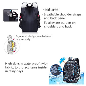 3Pcs Camo-Print Primary School Backpack and Lunch-Bag Set for Boys Camouflage Elementary Bookbag Rucksack Waterproof