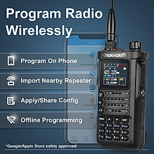 (2nd Generation) TIDRADIO 10W HighPower Ham Radio Handheld (TD-H8) with APP Wireless Programming,Long Range Two Way Radio with 2500mAh Large Battery (2pcs),USB-C Charger & Speaker Mic, Walkie Talkies