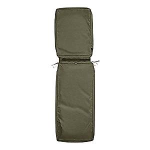 Classic Accessories Montlake FadeSafe Water-Resistant 72 x 21 x 3 Inch Outdoor Chaise Lounge Cushion Slip Cover, Patio Furniture Cushion Cover, Heather Fern Green, Patio Furniture Cushion Covers