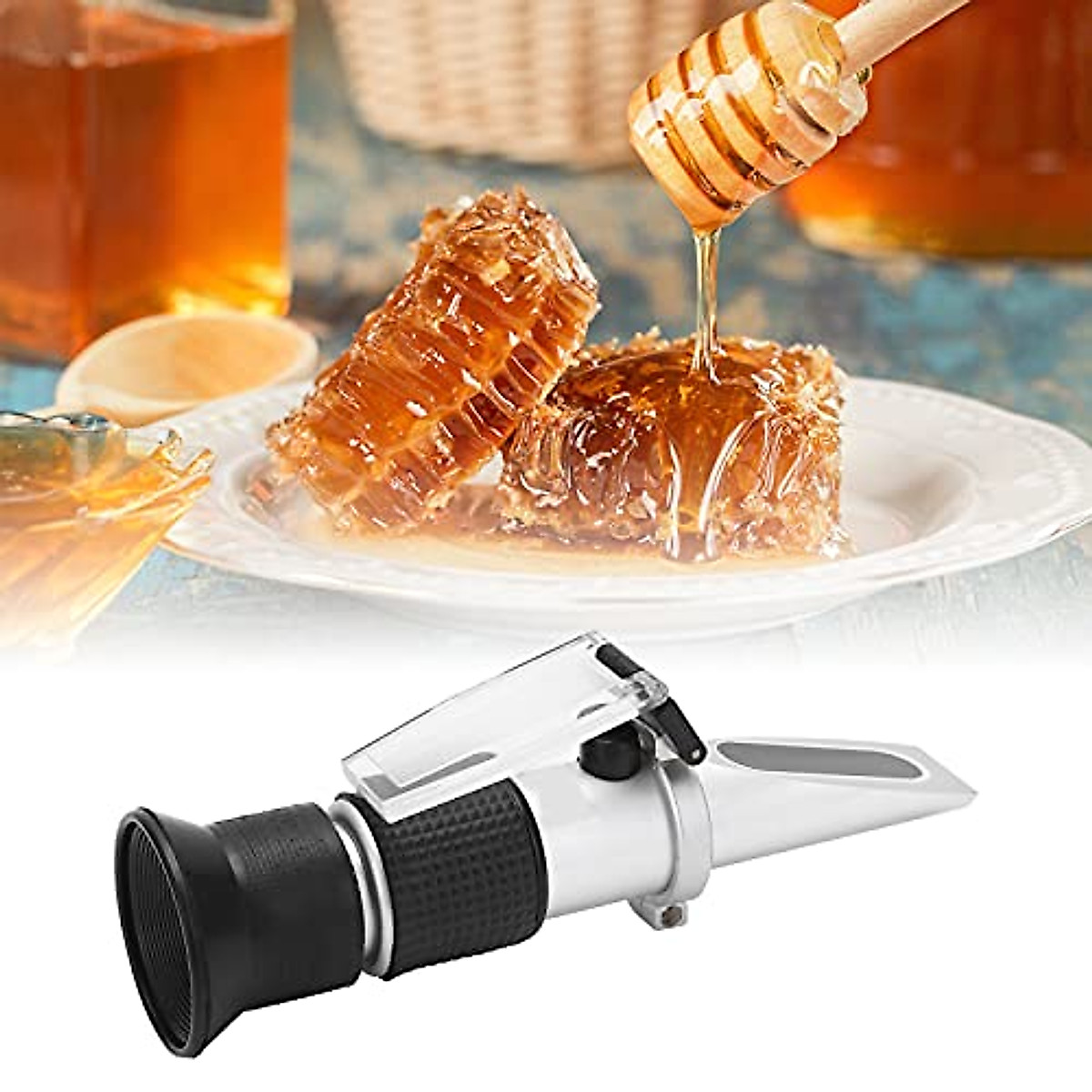 Honey Refractometer Uses Imported Prism Wide Range of Applications for Measuring Honey, Condensed Milk Lightweight to Carry