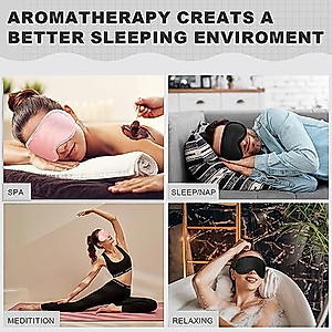 2 Packs Heated Eye Mask for Dry Eyes, Microwave Activated Moist Heat Therapy Compress Dry Eye, Warm Eye Mask for Dark Circles and Puffiness, Natural Therapy Cassia Lavender Eye Mask Black+ Pink