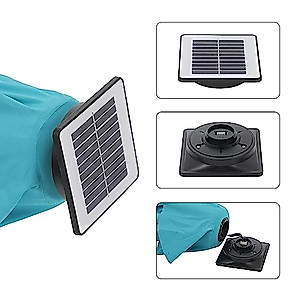 COBANA 9’ Solar Patio Umbrella with 40 LED Lights, Outdoor Table Market Umbrella with Tilt and Crank for Garden, Lawn, Deck, Backyard and Pool, Blue