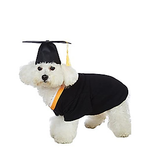 Impoosy Dog Graduation Shirts with Pet Graduation Hats with Yellow Tassel Puppy Graduation Costumes for Dogs Cats Holiday Costume Accessory (L)
