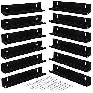 Vinyl Record Display Shelf Wall Mount, HOLENGS 12 Pack Acrylic Album Record Holder, Record Shelf Storage Frame for Daily LP Listening Records Display