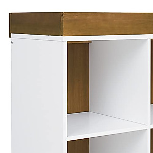 DaVinci Otto Convertible Changing Table and Cubby Bookcase in White and Walnut