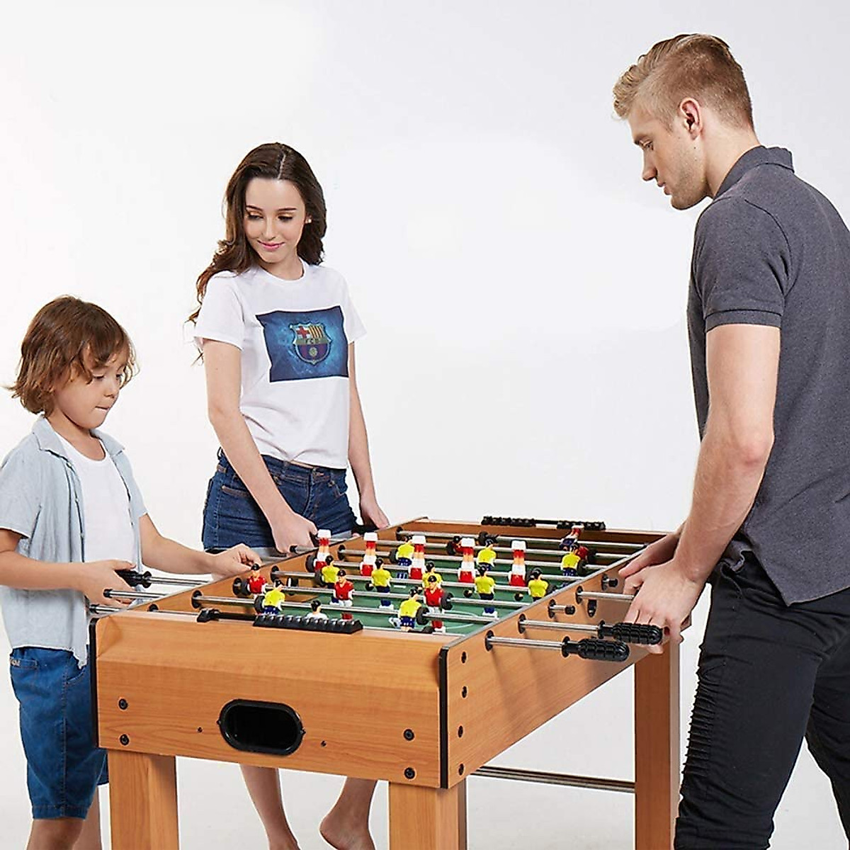 GAOSHENGWUJINGD Foosball Table Game Table Multi Game Table, Combo Game Table W/Soccer, Billiard, Slide Hockey, Wood Foosball Table, Perfect for Game Rooms, Arcades, Bars, Parties, Family Night
