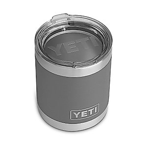 YETI Rambler 10 oz Lowball, Vacuum Insulated, Stainless Steel with Standard Lid, Charcoal