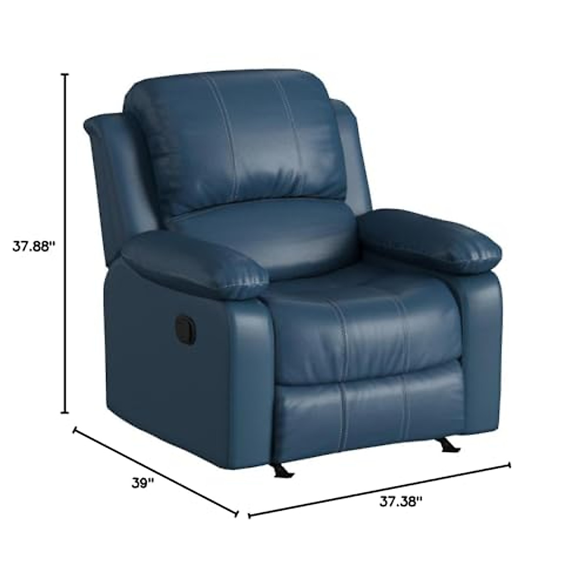 Comfort Pointe Clifton Navy Blue Faux Leather Glider Rocker Recliner